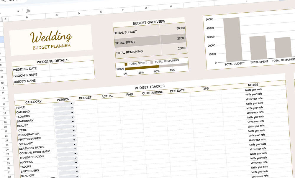 Wedding Budget Planning Spreadsheet Wedding Budget Spreadsheet: